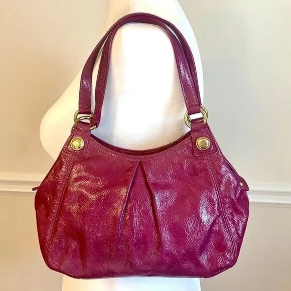 Coach | Bags | Coach Mini Maggie Patent Leather Raspberry Shoulder Bag ...